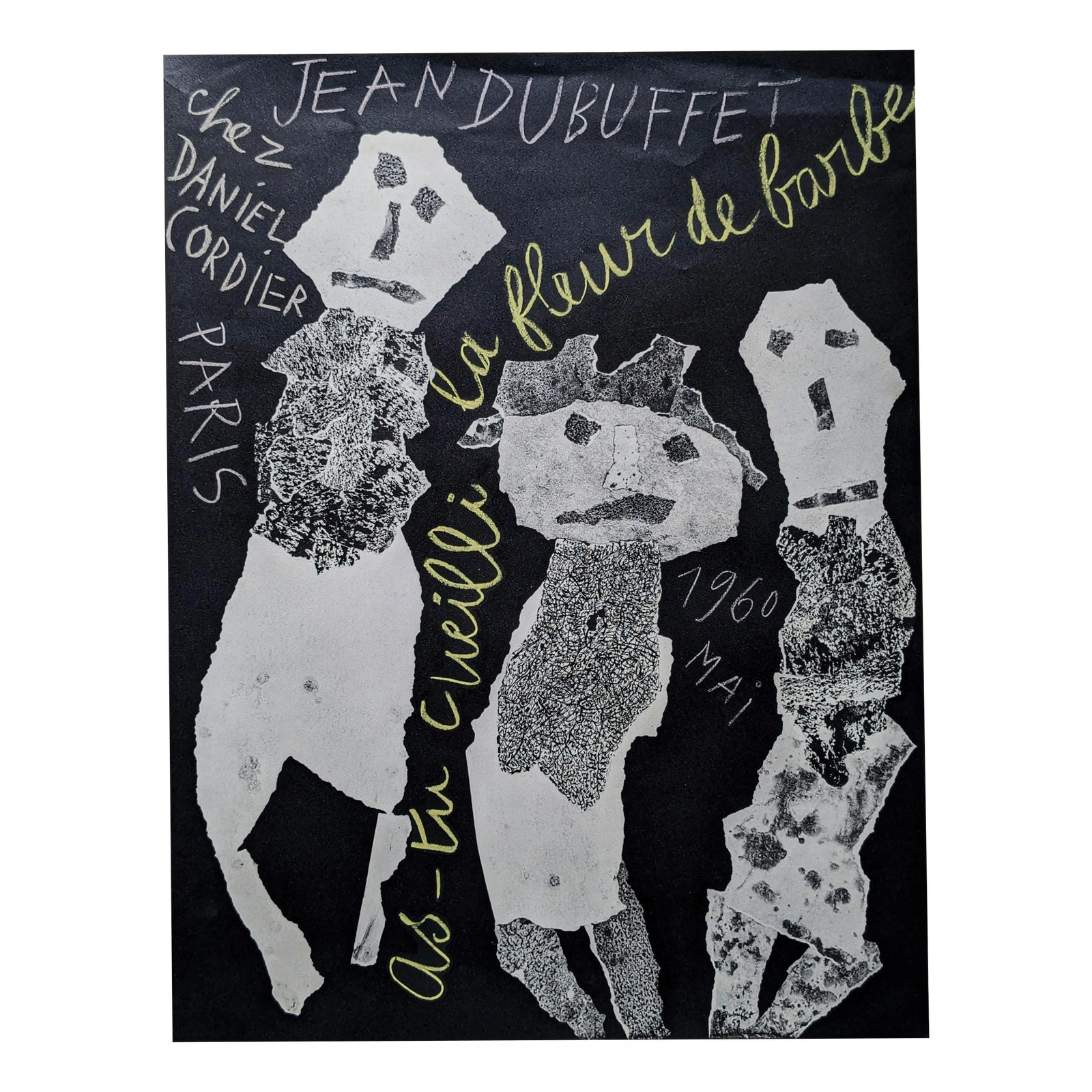 Jean Dubuffet, Composition with Characters, Lithograph, 1960 | Chairish