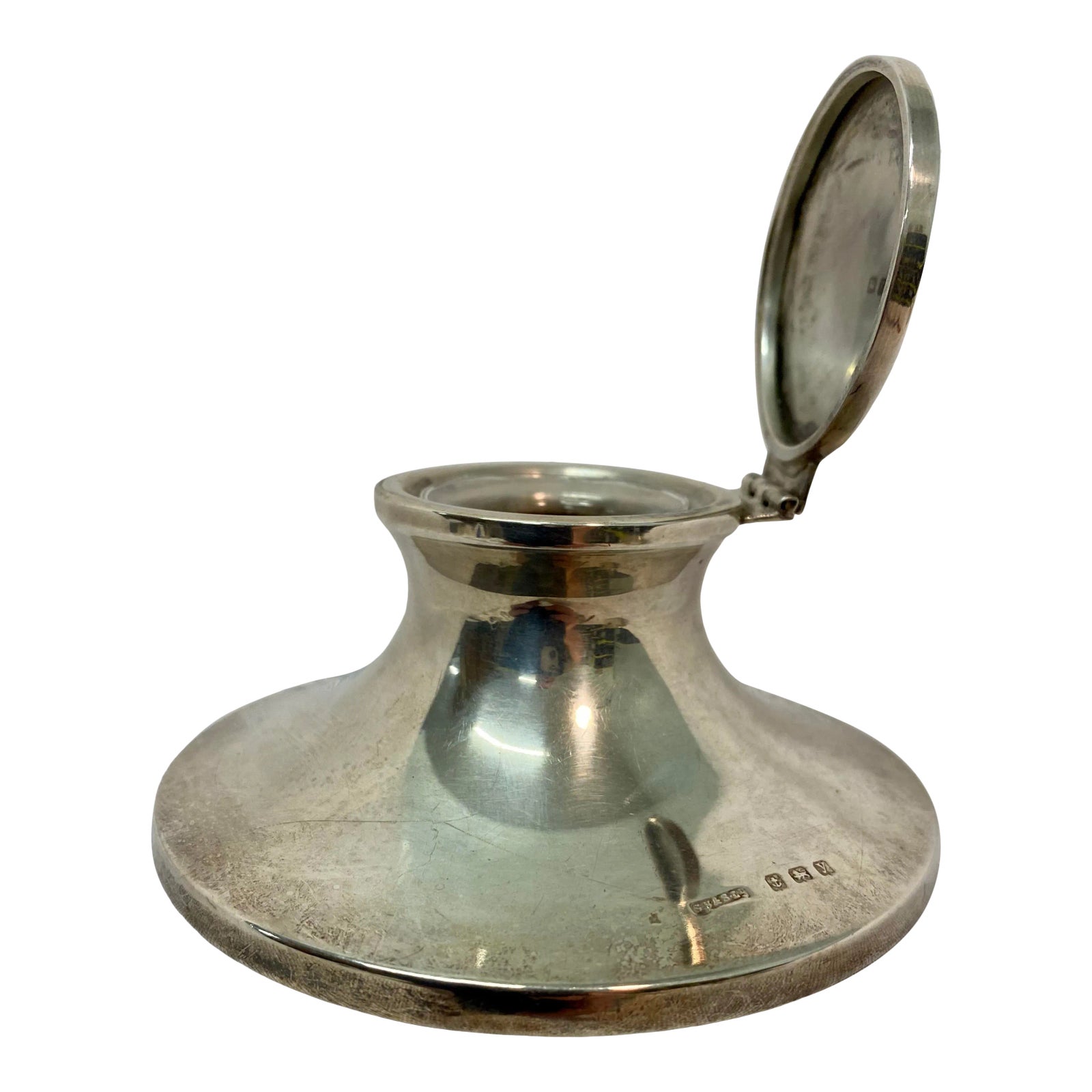 Antique Silver Plate Inkwell Made in England | Chairish