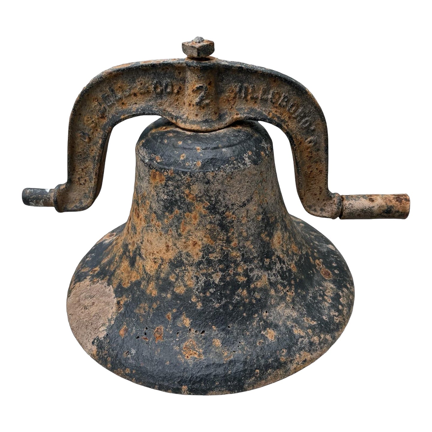 1886 US Bell Co. Cast Iron Hanging Bell | Chairish