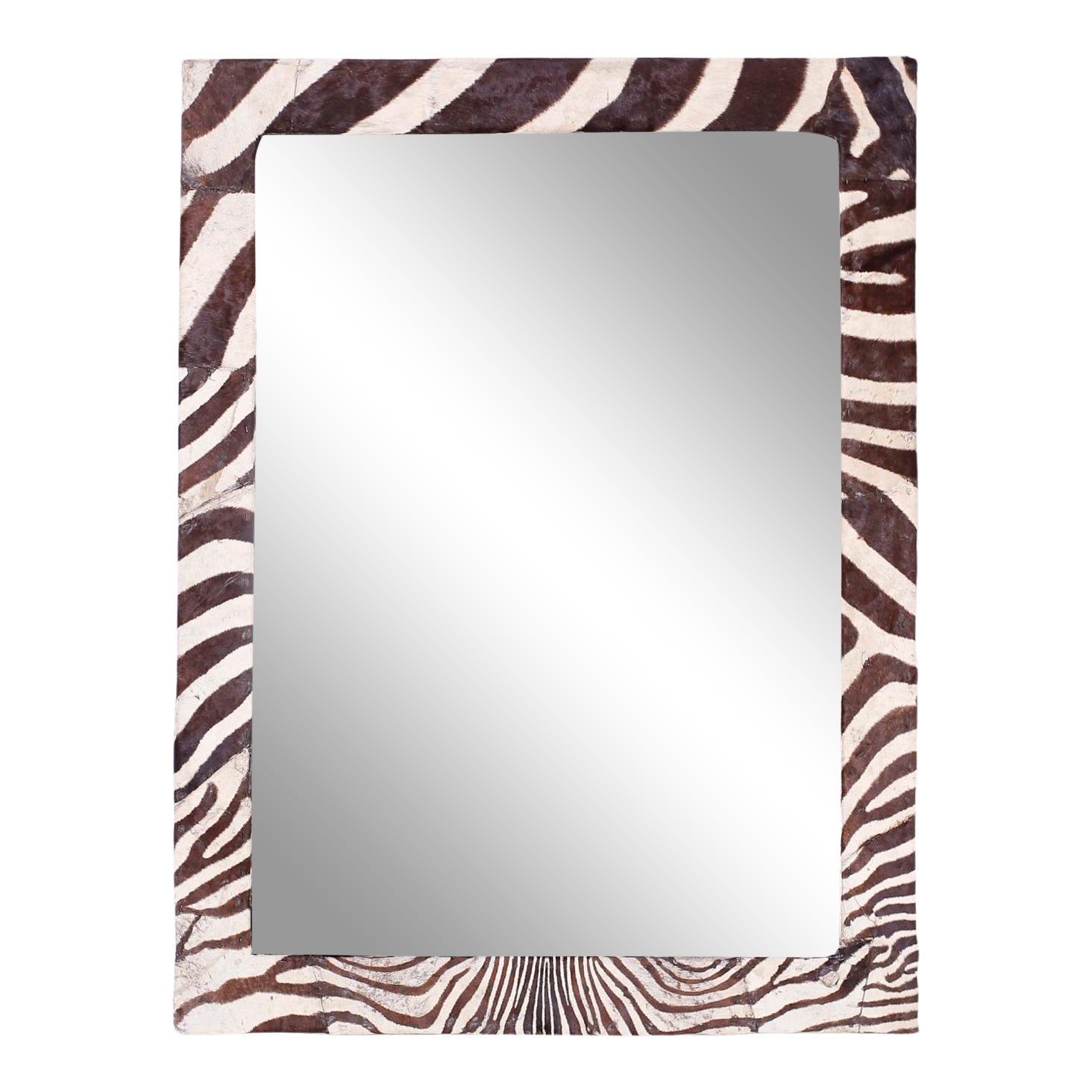 Midcentury Zebra Hide Mirror | Chairish