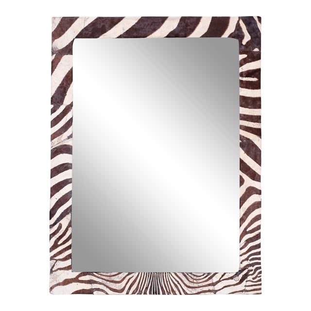 Midcentury Zebra Hide Mirror | Chairish