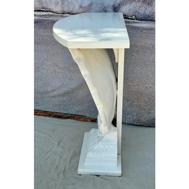 White Shell Form Hollywood Regency Console Table | Chairish
