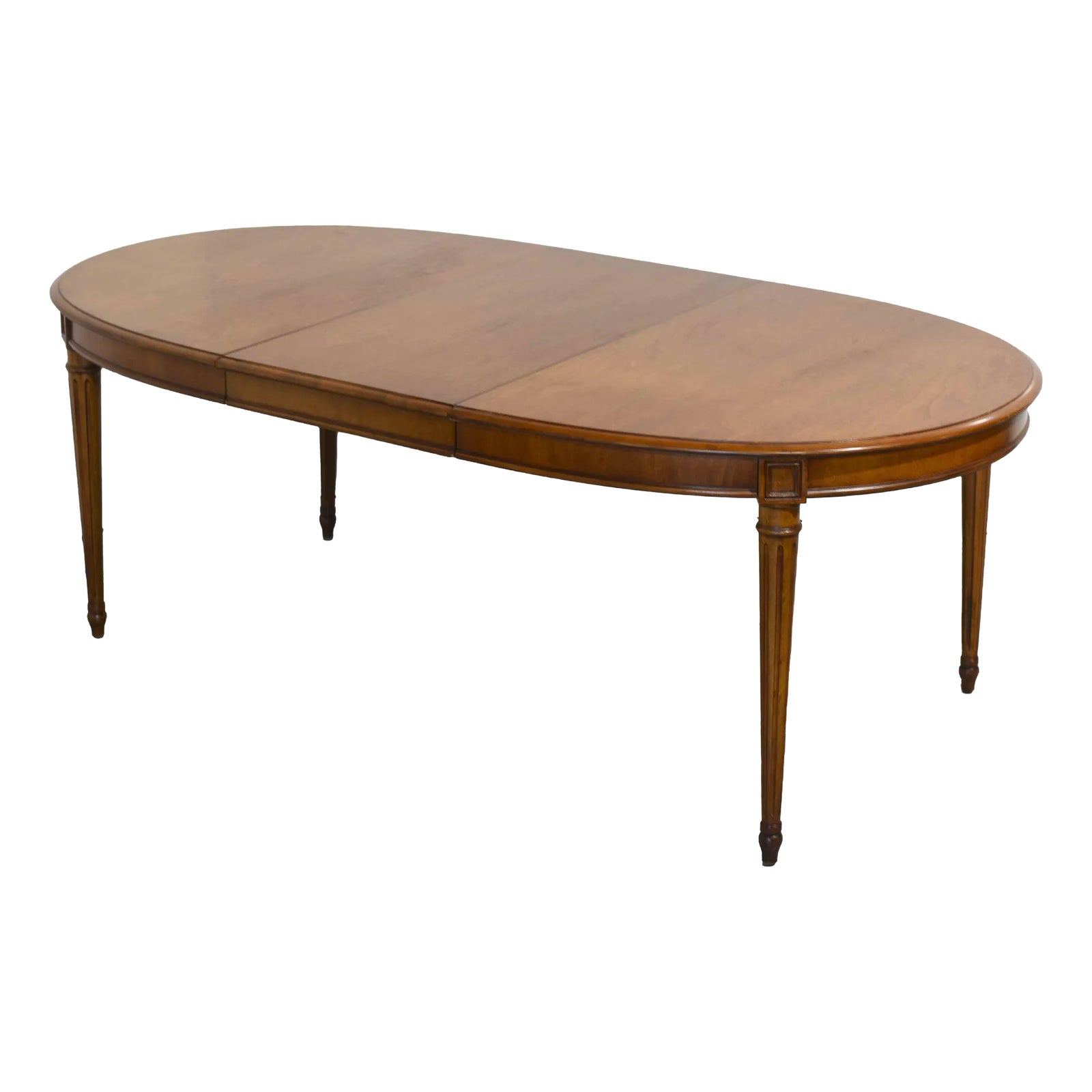 Mid Century Transitional Fluted Leg Dining Table by Henredon | Chairish