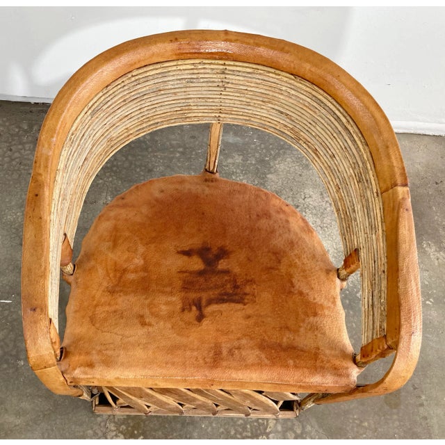 Vintage Mexican Leather and Cedar Wood Equipale Lounge Chair | Chairish