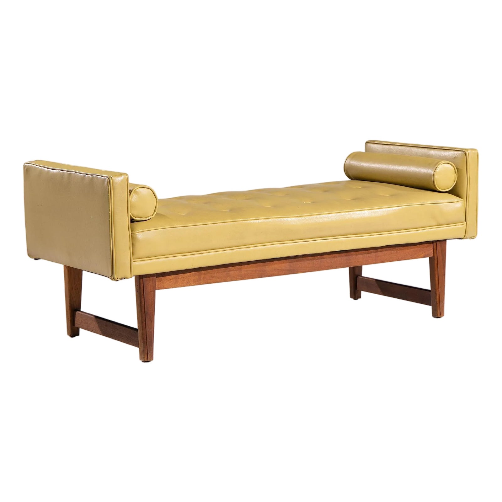 Lawrence Peabody for Nemschoff Mid Century Walnut Bench | Chairish