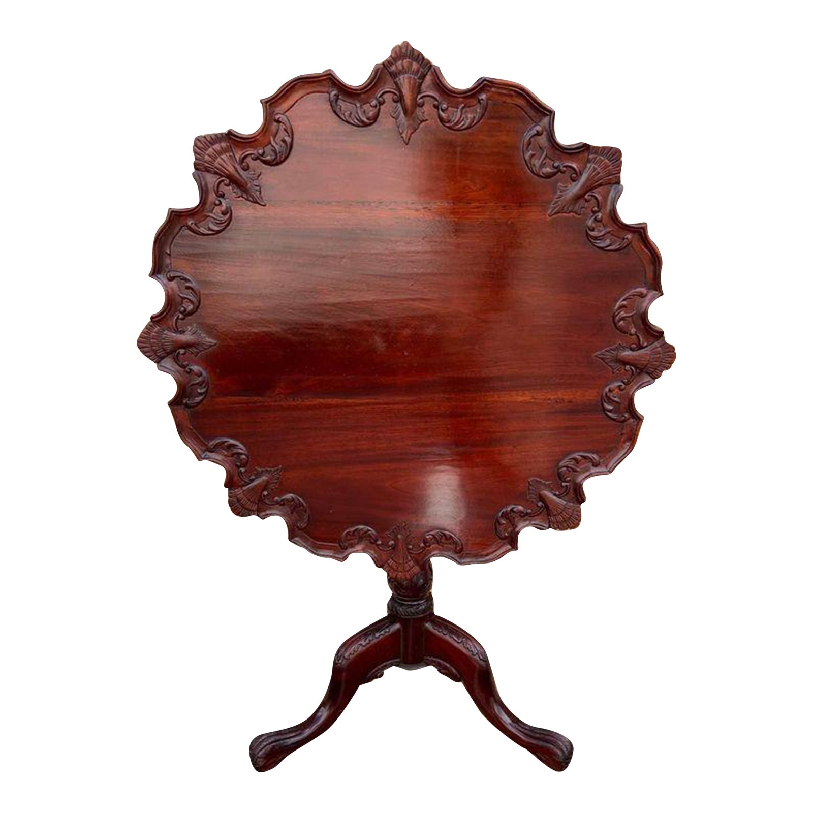 English Chippendale Style (20th Century) Mahogany Piecrust Edge Tilt ...