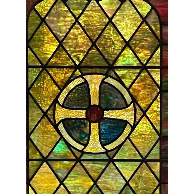 Antique Late 19th Century Gothic Revival Style Stained Glass Window ...