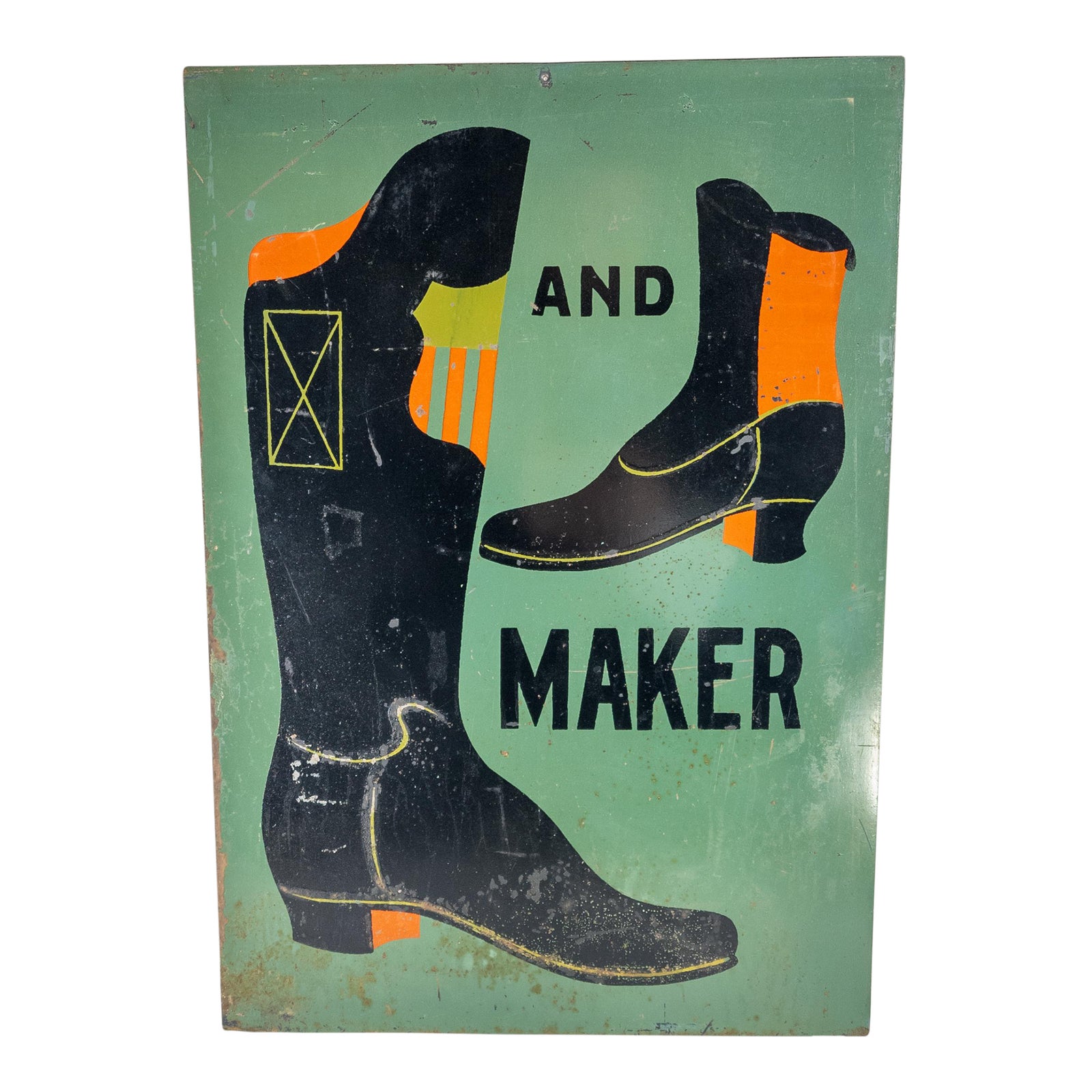 Double Sided Boot and Shoemaker Advertising Shop Sign | Chairish