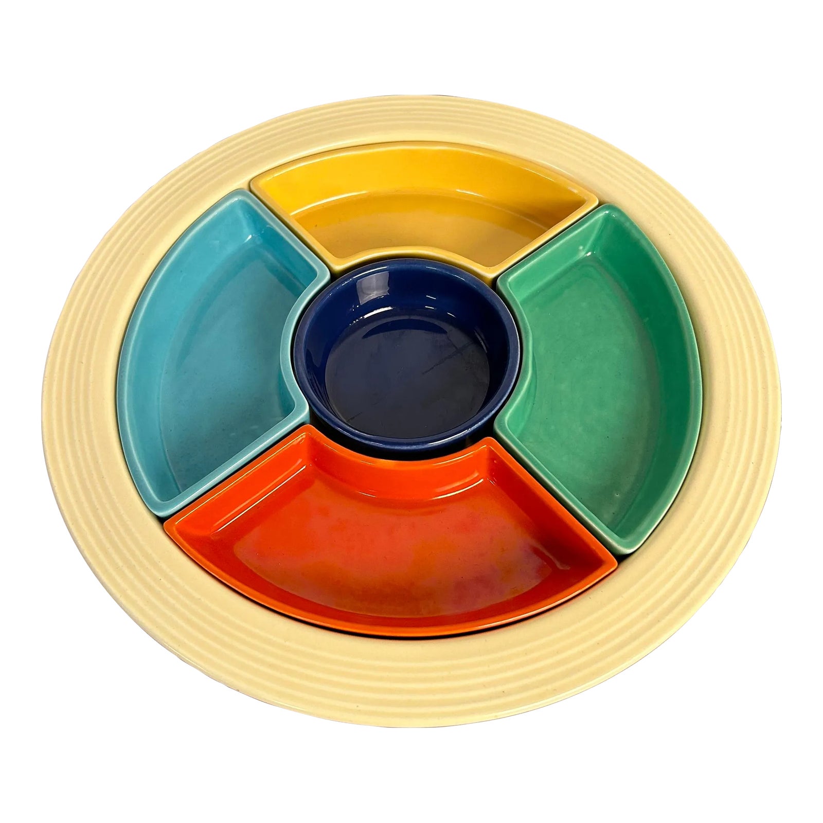 Fiestaware Colorful Relish Tray | Chairish