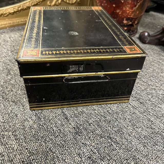 Early 20th Century Antique Metal Cash Box | Chairish