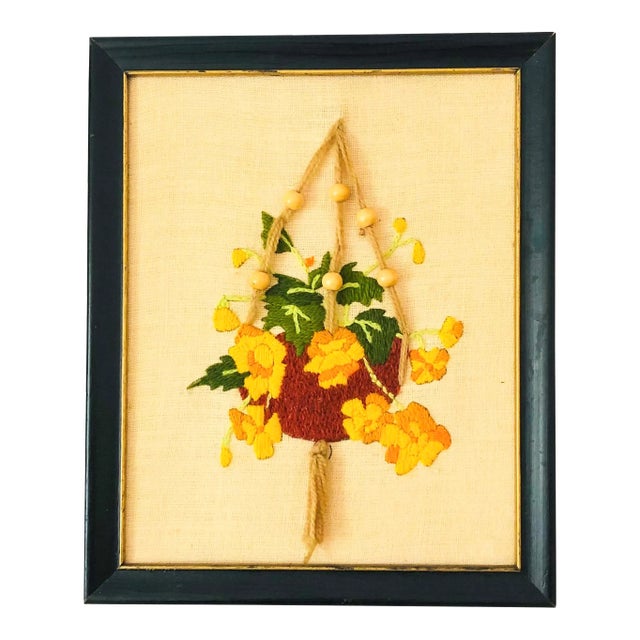 Hanging Plant Needlepoint | Chairish