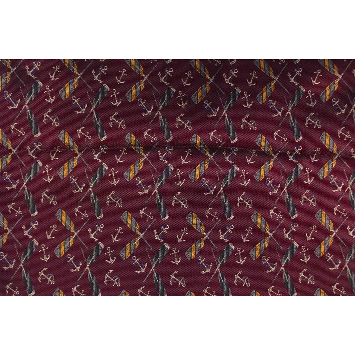 Cross Oars & Anchors Plum Colored Fabric - 1.5 Yards | Chairish