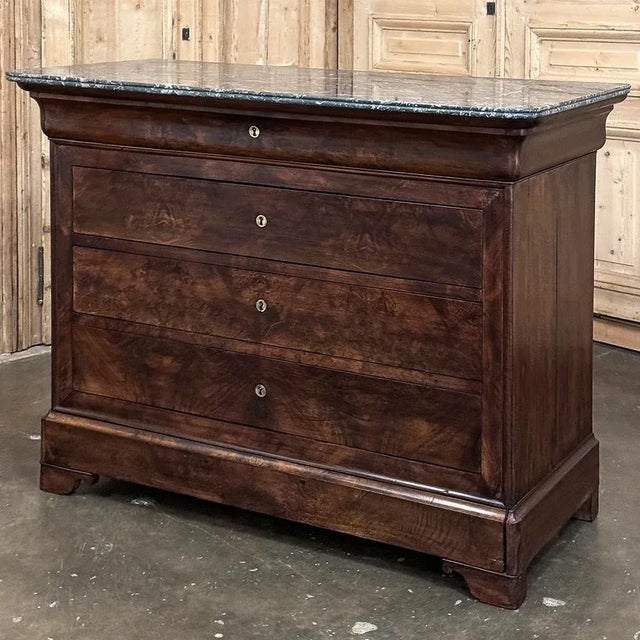 19th Century French Louis Philippe Period Mahogany Marble Top Commode ...