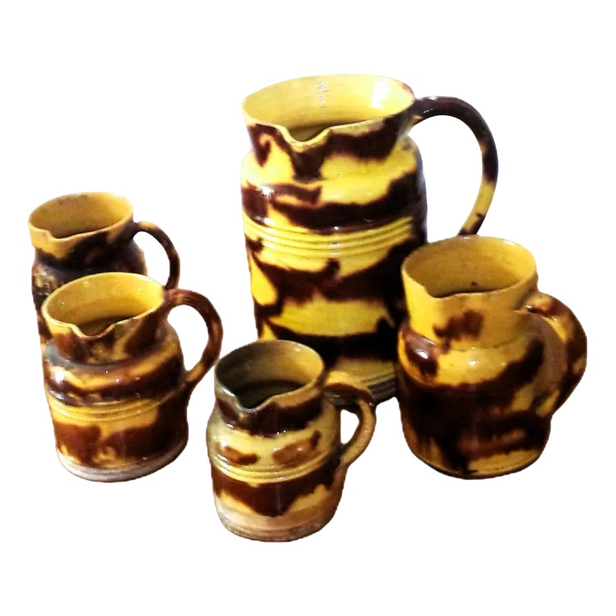 Antique French Ceramic Pitchers from Atelier Dieulefit, 1890s, Set of 5 ...
