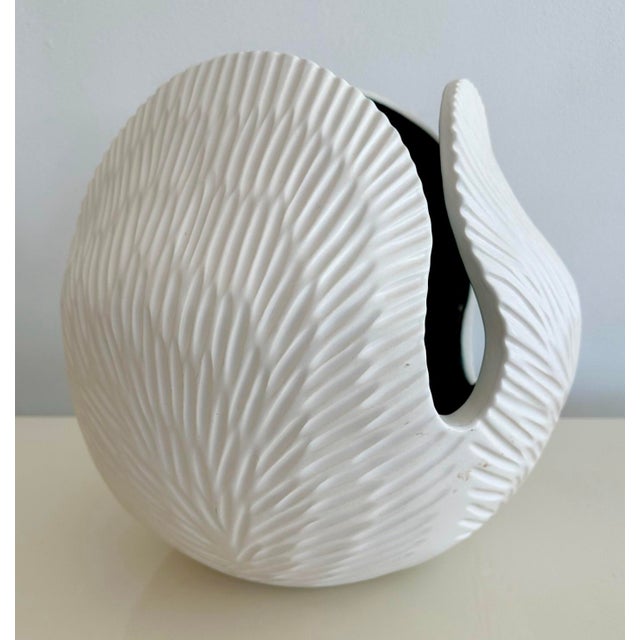 Vintage Botanical Textured Ceramic Vase | Chairish