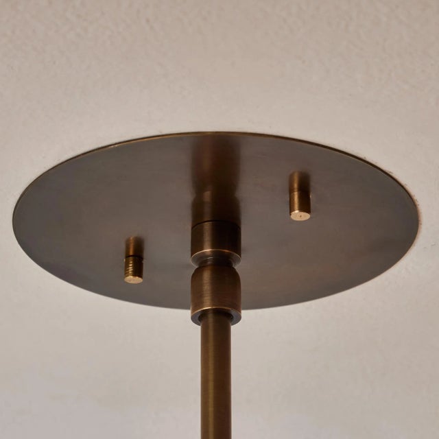 Two Enlighten 'Rey 20' Perforated Patinated Brass Dome Ceiling Lamp ...