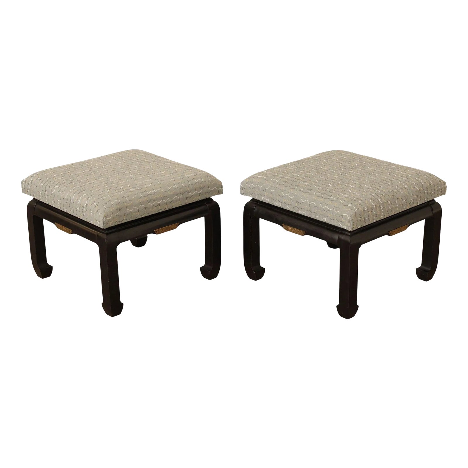 Ming Style Mid-Century Pair of Low Stools | Chairish