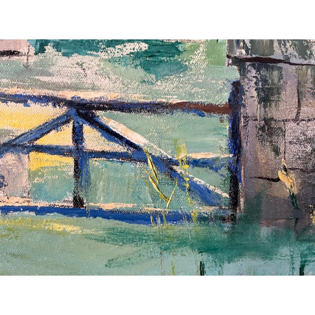 Mid 20th Century Modernist Landscape Painting of a Forest Gate | Chairish