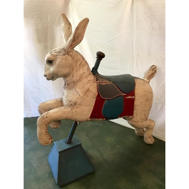 19th Century French Carved Juvenile Carousel Rabbit | Chairish