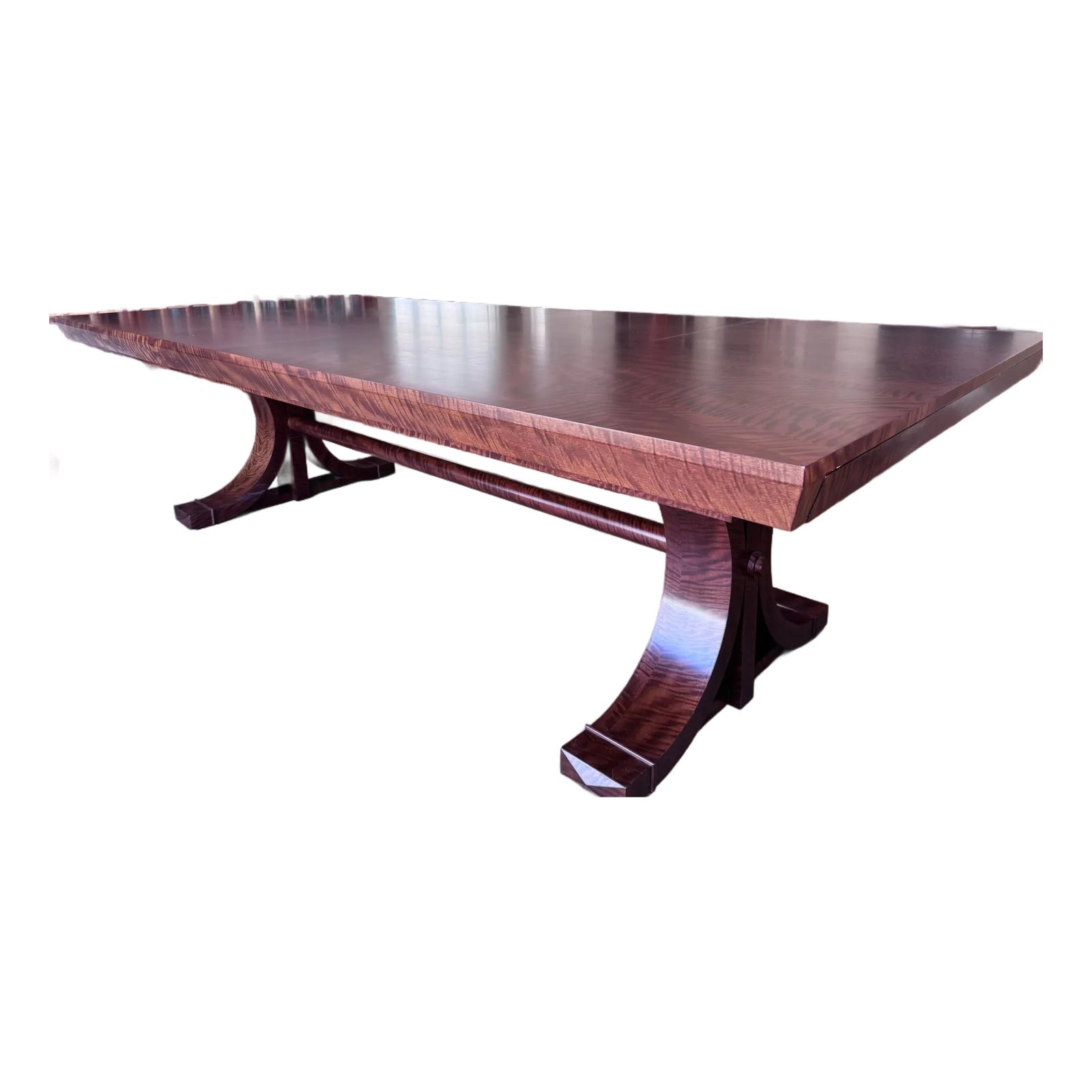 Custom Solid Wood Contiguous Exotic Veneers Dining Table | Chairish