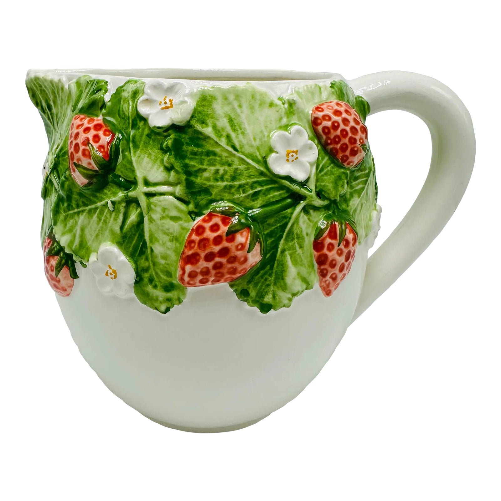 Vintage Italian Strawberry Pitcher | Chairish