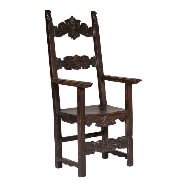 Antique high back wooden chair store