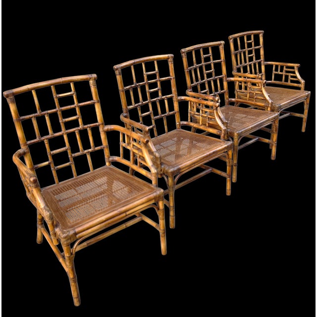 Vintage Set of Milling Road by Baker Furniture Bamboo and Cane Bottom ...