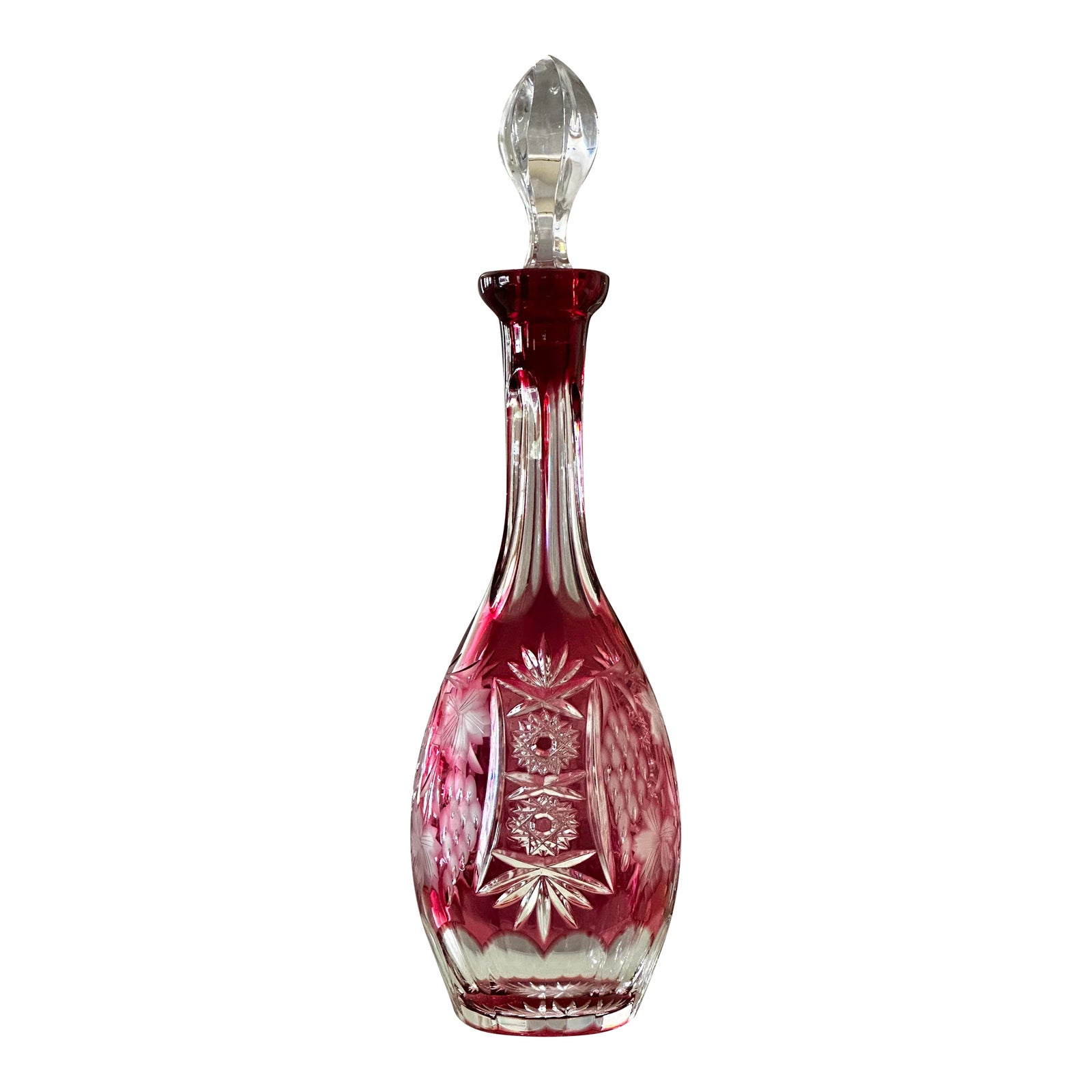 Vintage Nachtmann Ruby Red Decanter With Stopper | Chairish