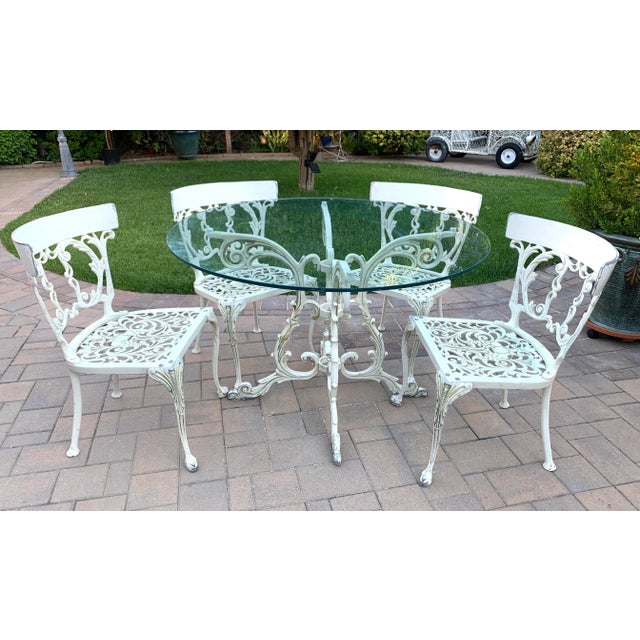 Vintage Arthur Court Style Dining Table & 4 Chairs | Chairish