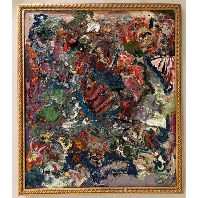 Stranger Things, Abstract Mixed Media Oil Painting, Framed | Chairish