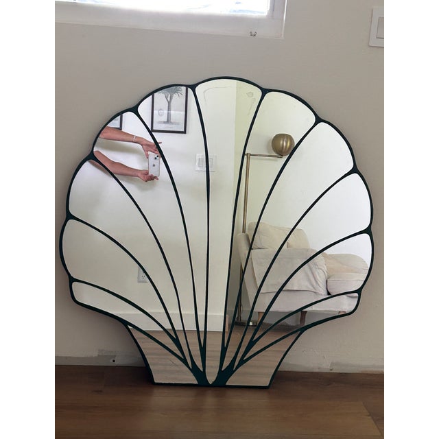 20th Century Post Modern Boho Coastal Sea Shell Mirror | Chairish