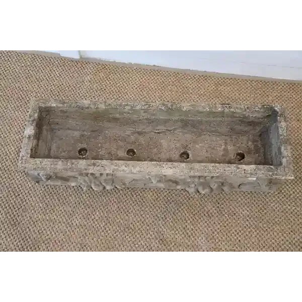 A Pair of English Concrete Rectangular Planters | Chairish