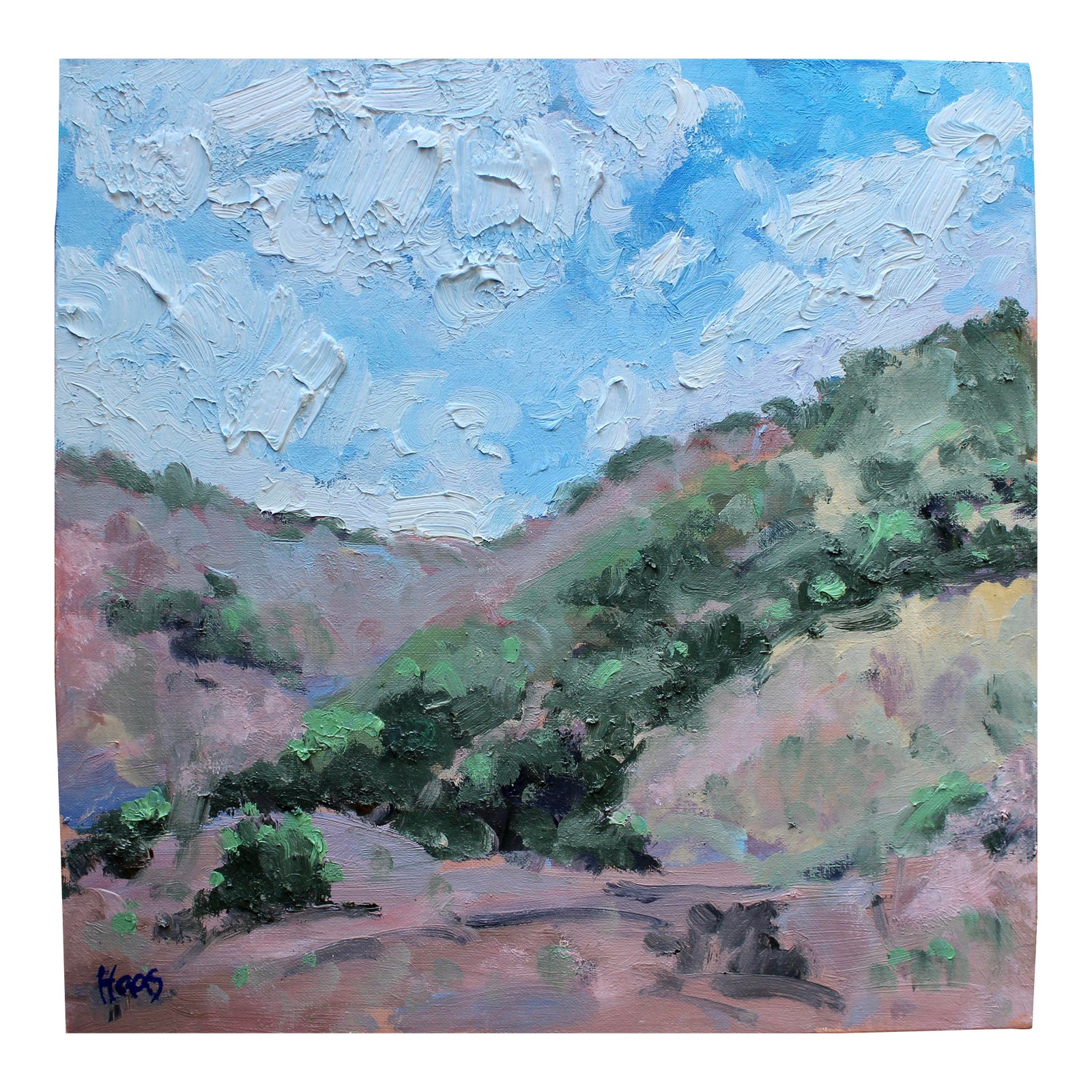 Modern Impressionist Desert Landscape Painting | Chairish