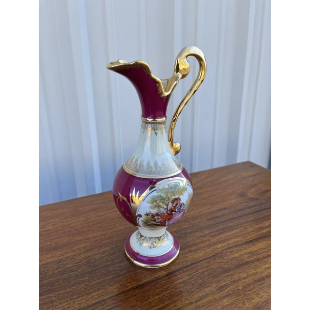 French Hand Painted Petite Decorative Ewer- Limoges, France | Chairish