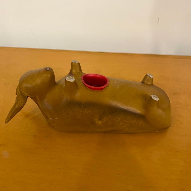 Mid Century Modern Ceramic Bull Coin Bank Bennington Pottery | Chairish
