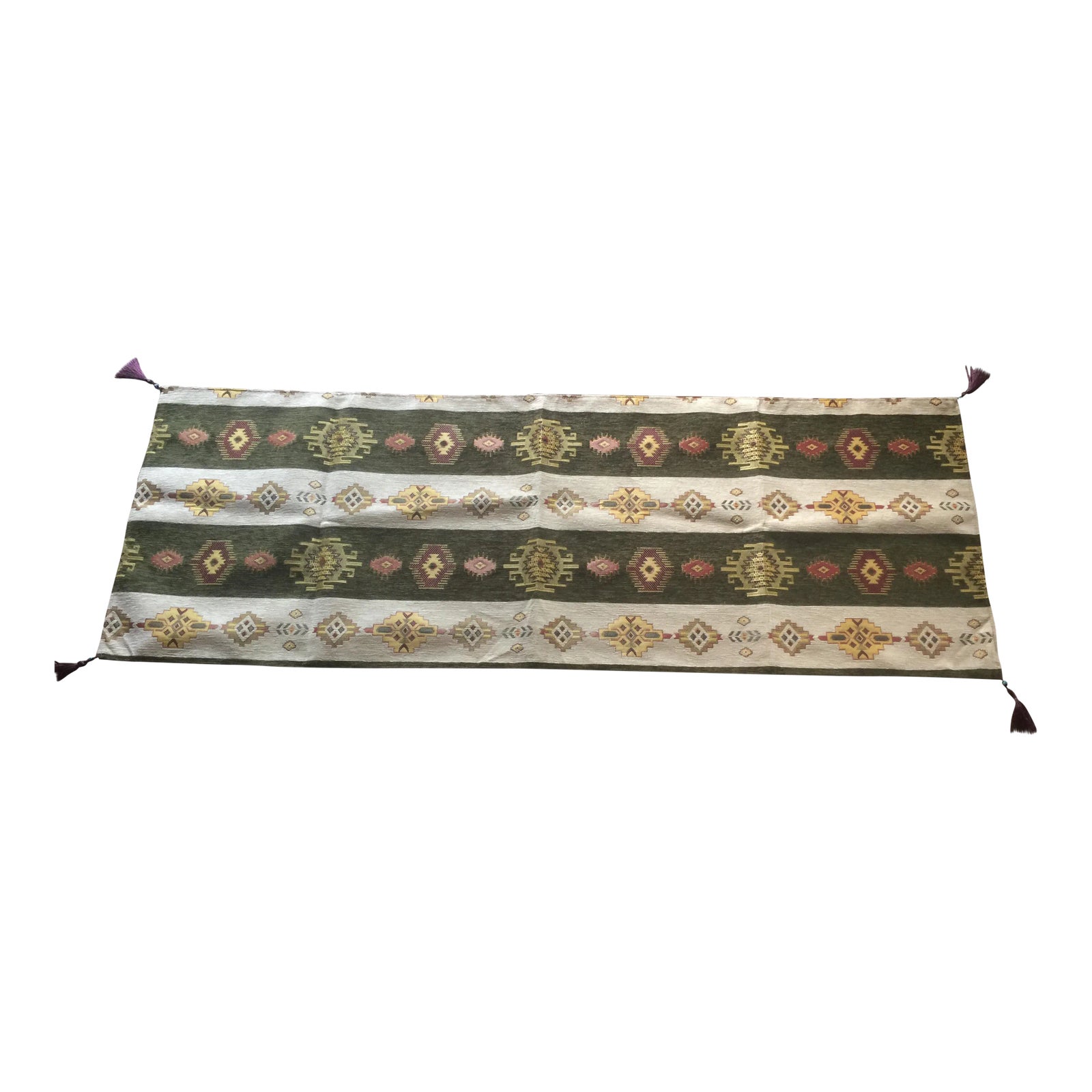 Authentic Turkish Kilim Motif 54"x 18.5"Table Runner | Chairish
