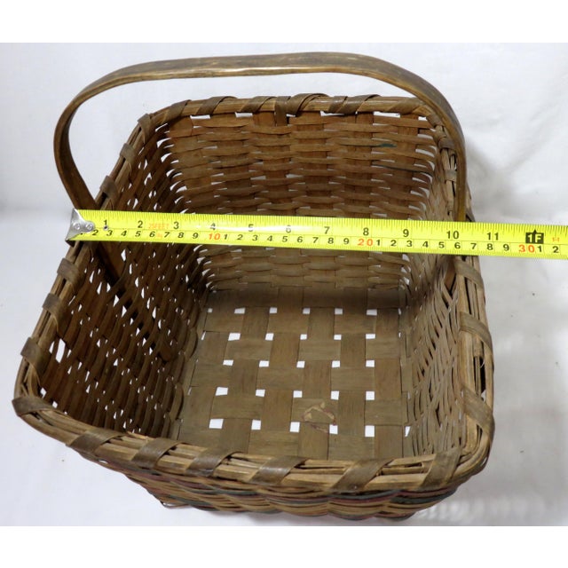 Antique Rustic American Primitive Hand Woven Basket | Chairish
