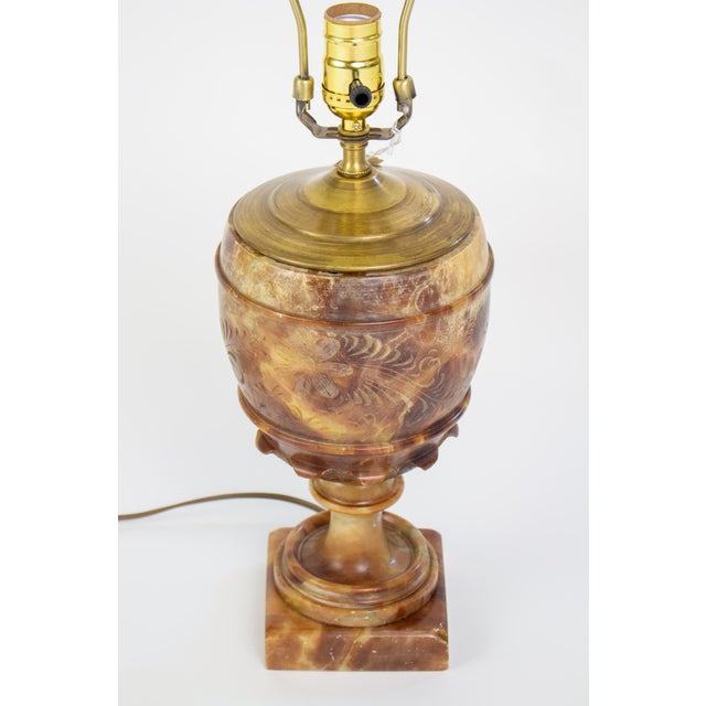 20th Century Red Alabaster Table Lamp | Chairish