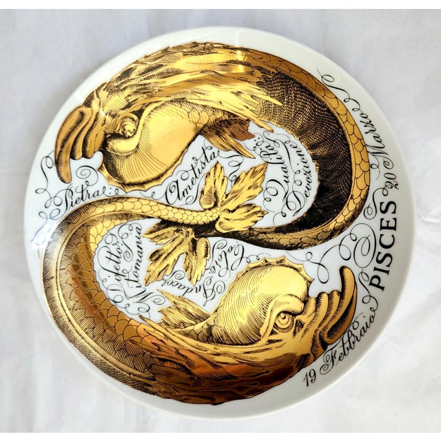 Vintage Piero Fornasetti Porcelain Zodiac Plate, Astrological Sign of ...