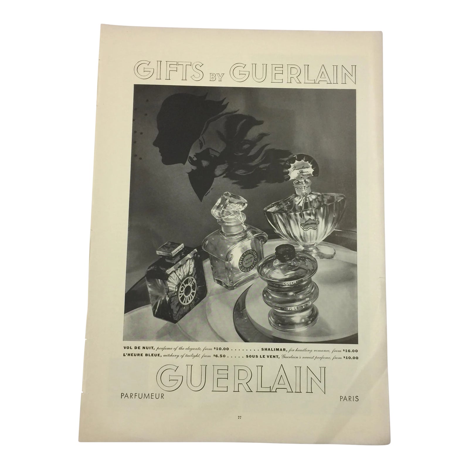1935 Guerlain Perfume Ad | Chairish