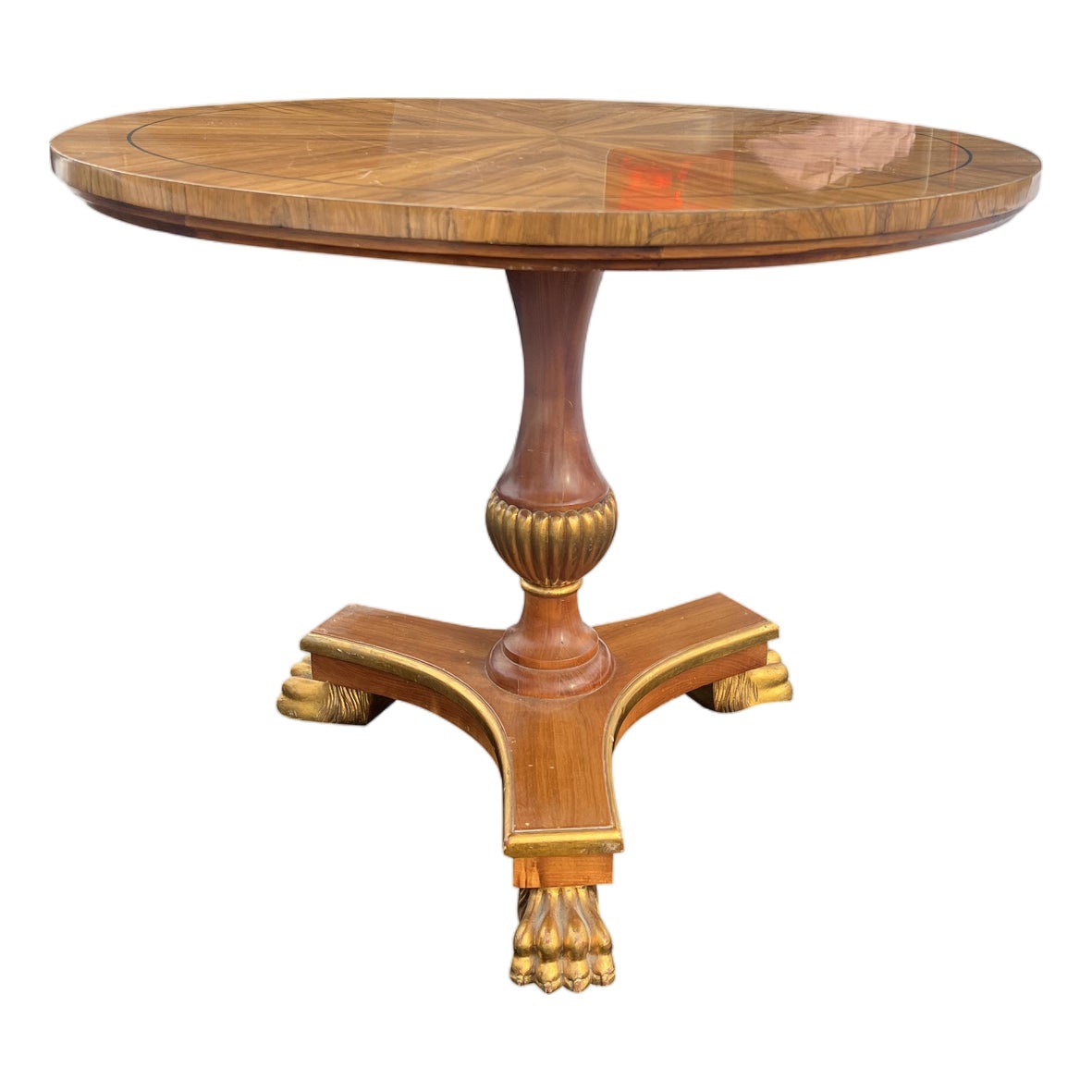 William Switzer Round Foyer Table Center Entry Way Inlay With Claw Feet ...