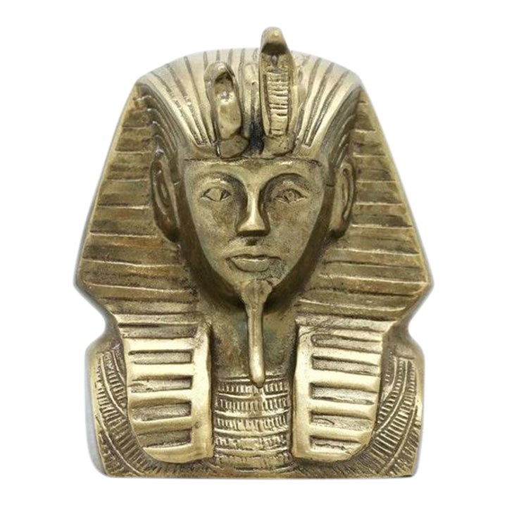 Vintage Brass Pharaoh Bust Figurine | Chairish
