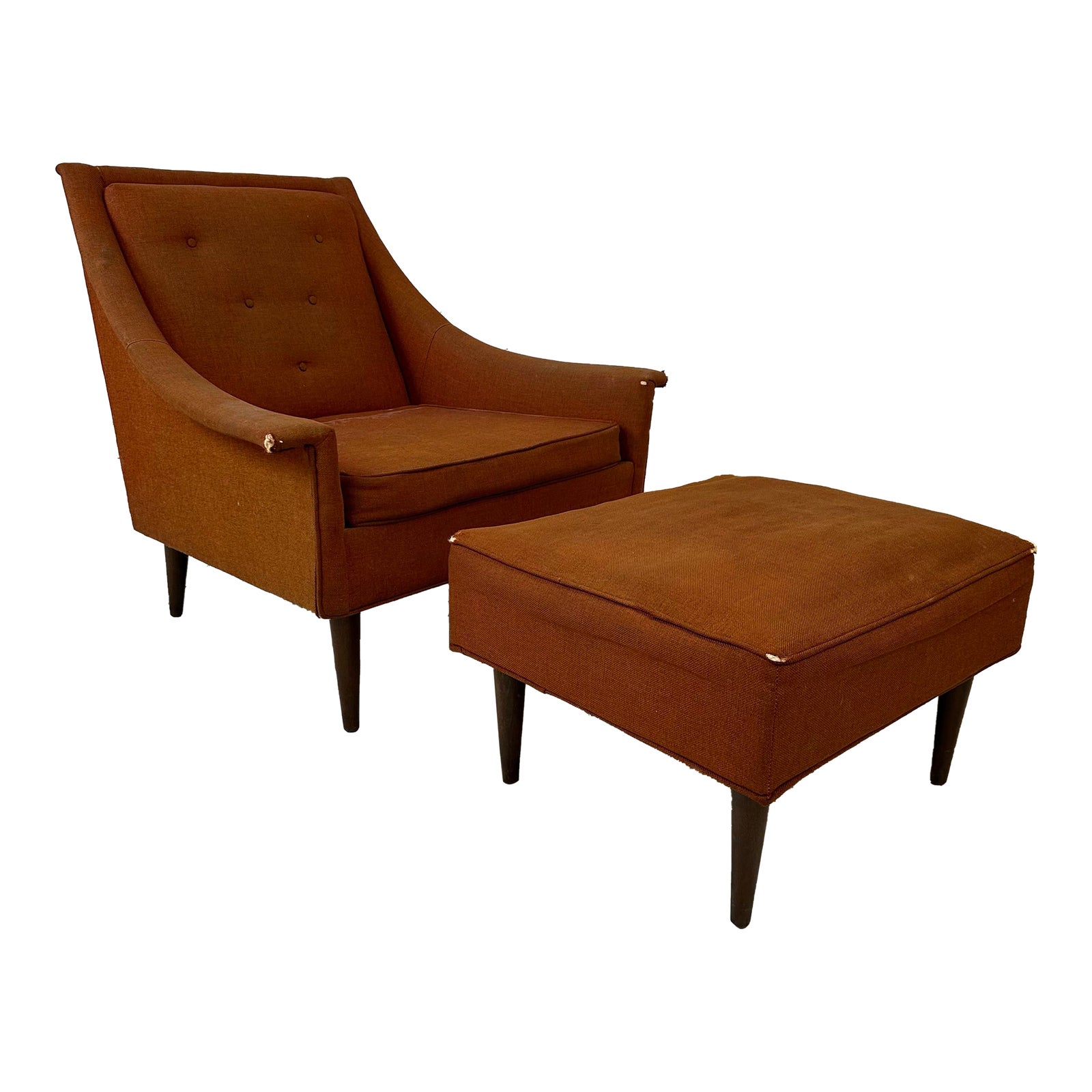 Selig Lounge Chair and Ottoman | Chairish