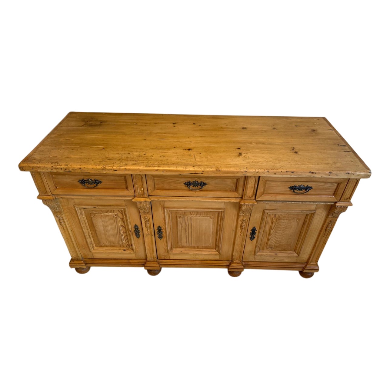 Vintage Rustic Sideboard in Natural Softwood, 1960s | Chairish