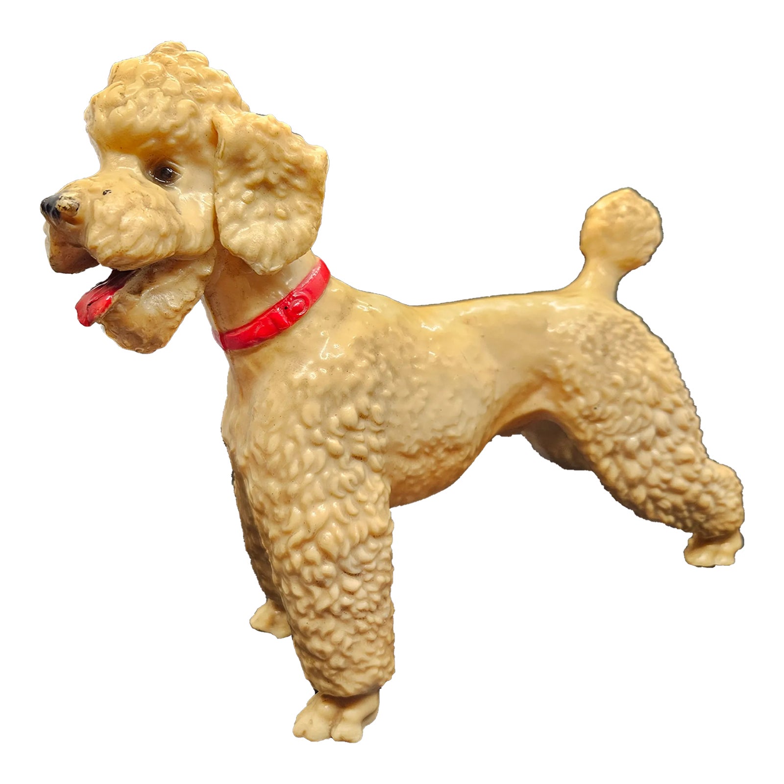 Breyer Vintage White 9" Red Collar Poodle Dog Puppy Pup Celluloid ...