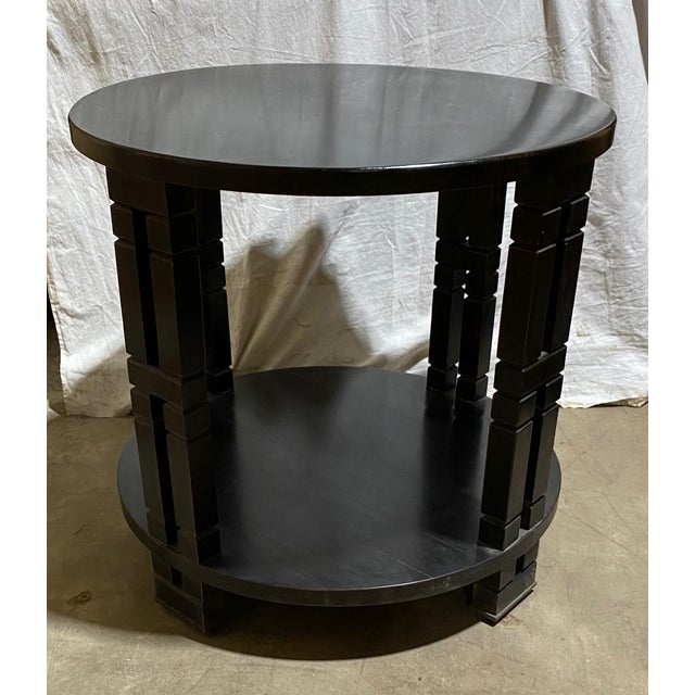 Swaim Satin Ebony Lamp Table | Chairish