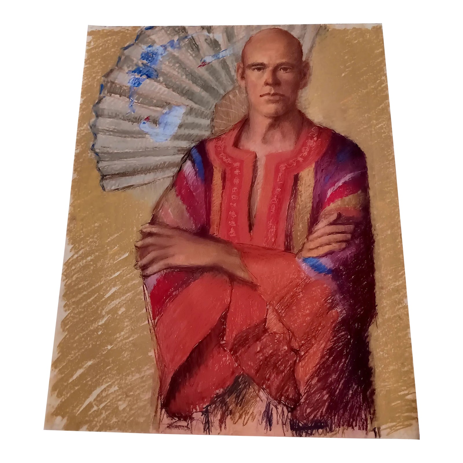 Expressionist Pastel Drawing by Marcia Bouton 1970's | Chairish