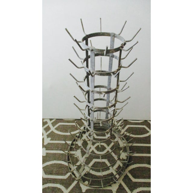 Early 1900s Antique French Zinc Wine Bottle Drying Rack | Chairish