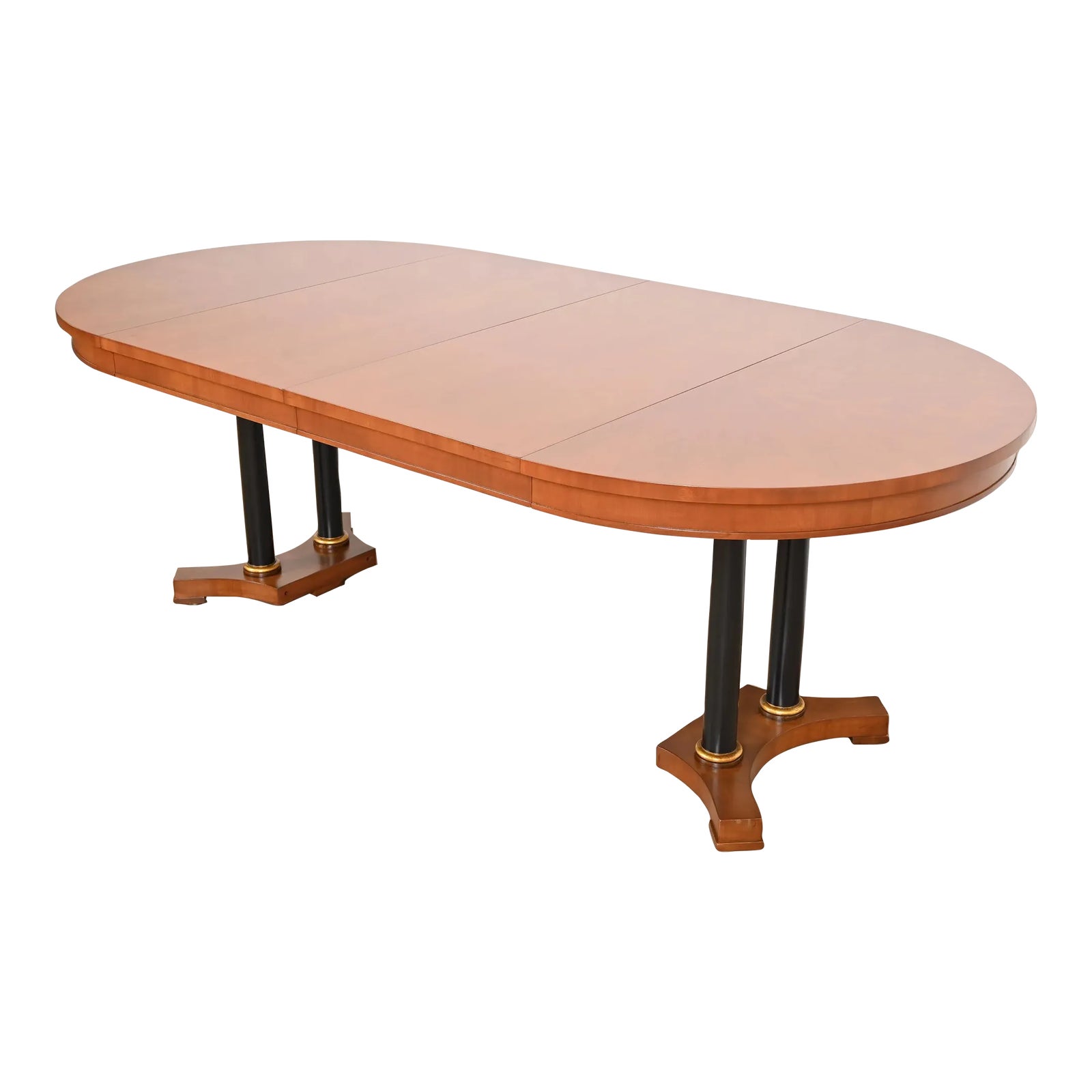 Baker Furniture Neoclassical Cherry Wood and Parcel Ebonized Pedestal ...