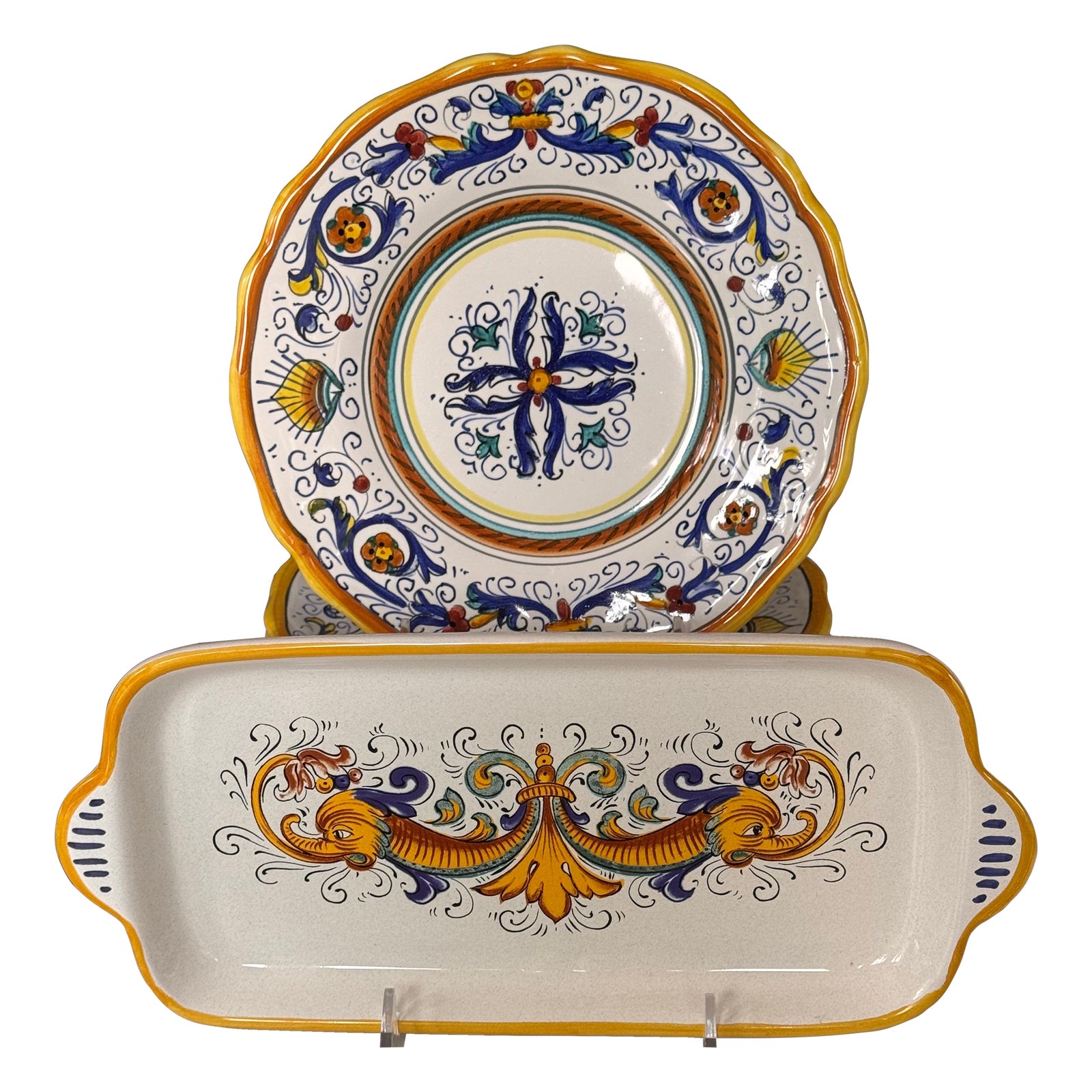 Made in Florence, Italy Deruta Salad Plates & Serving Dish - 5 Pieces ...